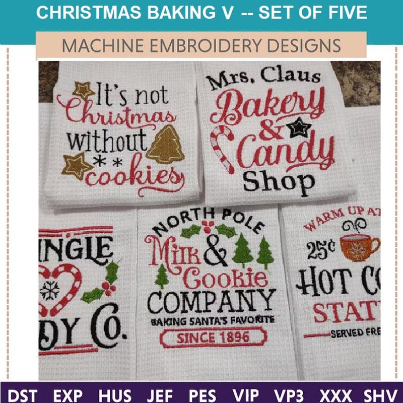 Christmas Embroidery Designs Baking Sets - Etsy