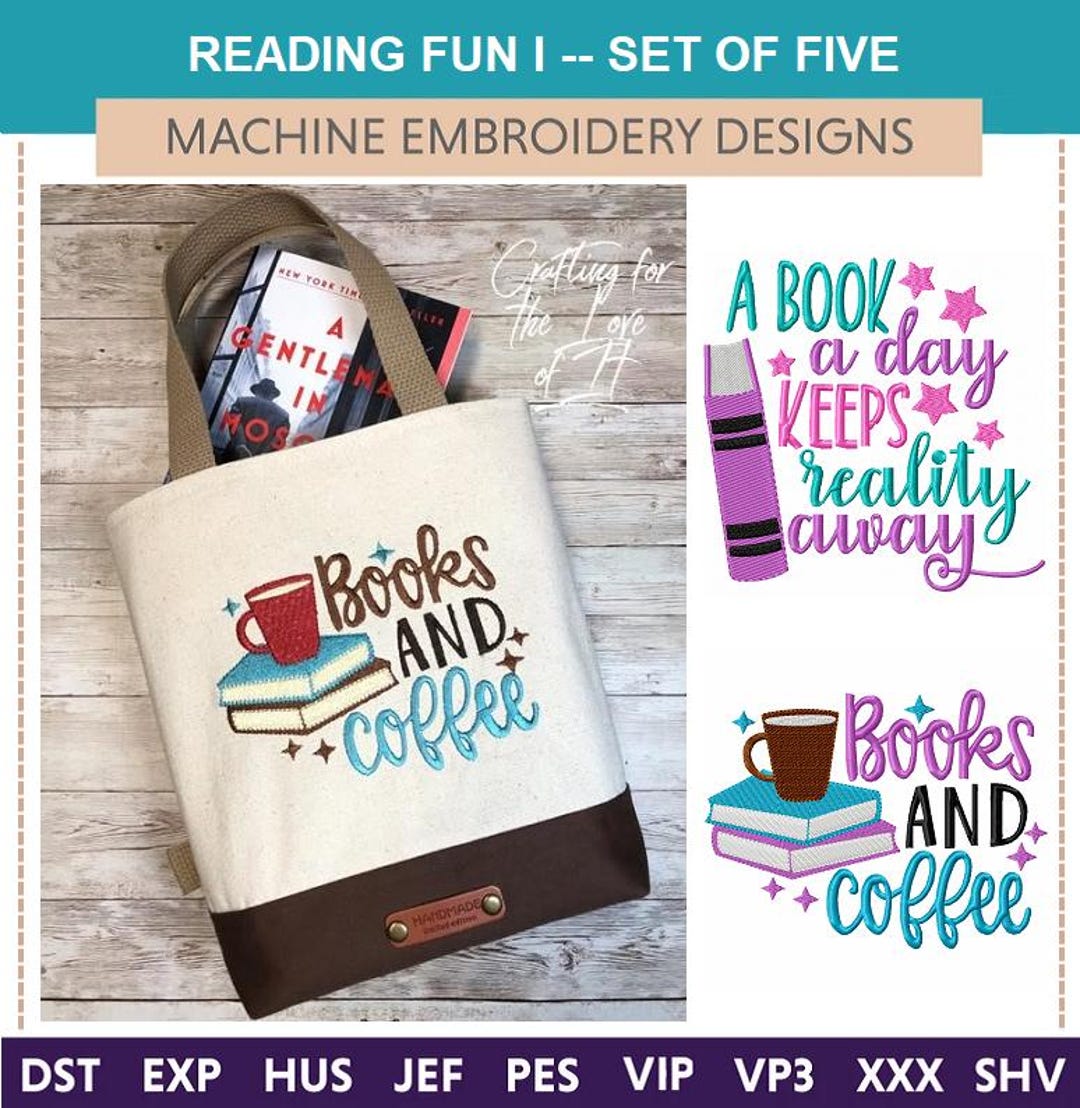 Reading Fun I "machine Embroidery Designs" (set of Five) Read ...