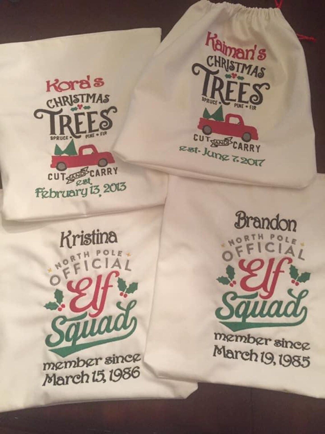 Vintage Red Truck Christmas Tree Farm Machine Embroidery Design ...