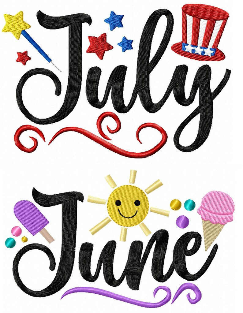 Calendar Months I -- Machine Embroidery Designs: Set of Twelve (4x4 ...