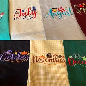 Calendar Months I -- Machine Embroidery Designs: Set of Twelve (4x4 ...