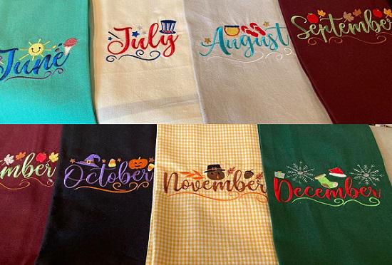 Calendar Months I -- Machine Embroidery Designs: Set of Twelve (4x4 ...