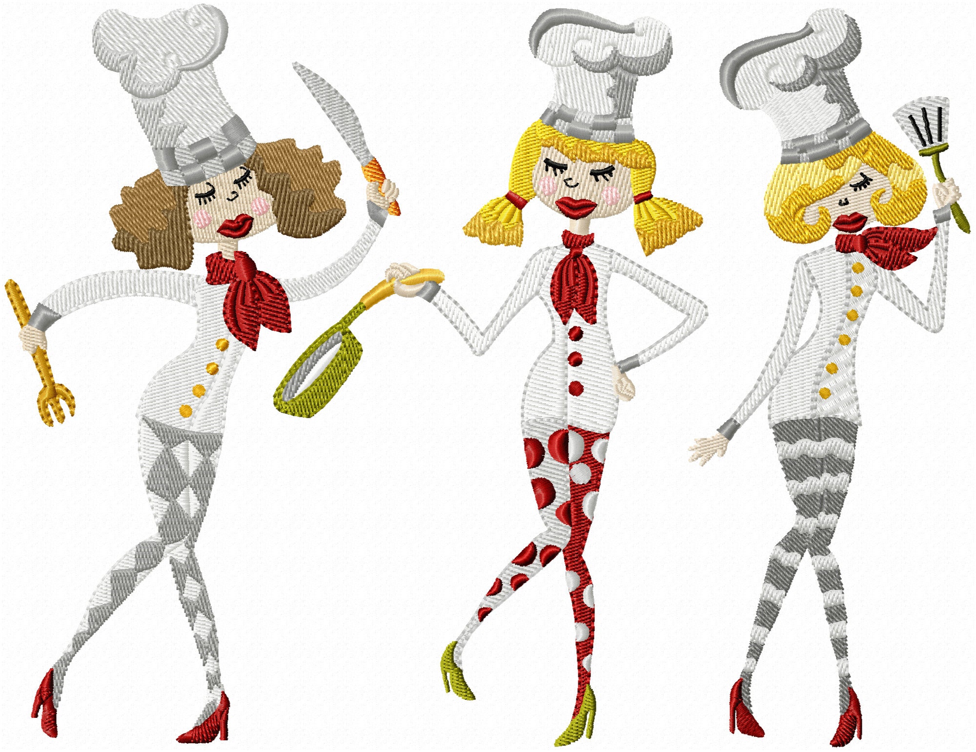 Chic Madame Chef machine Embroidery Designs full - Etsy