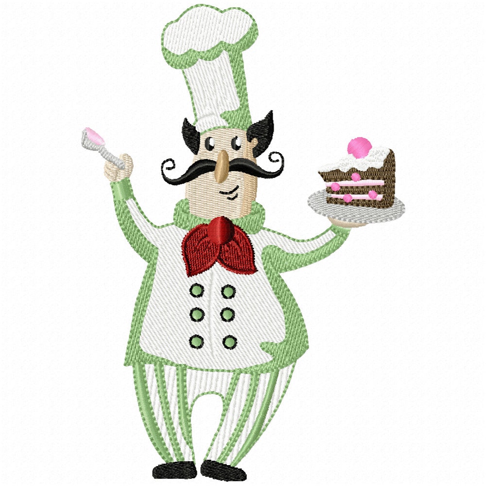 French Chefs III "machine Embroidery Designs" (full Set of Five Designs ...