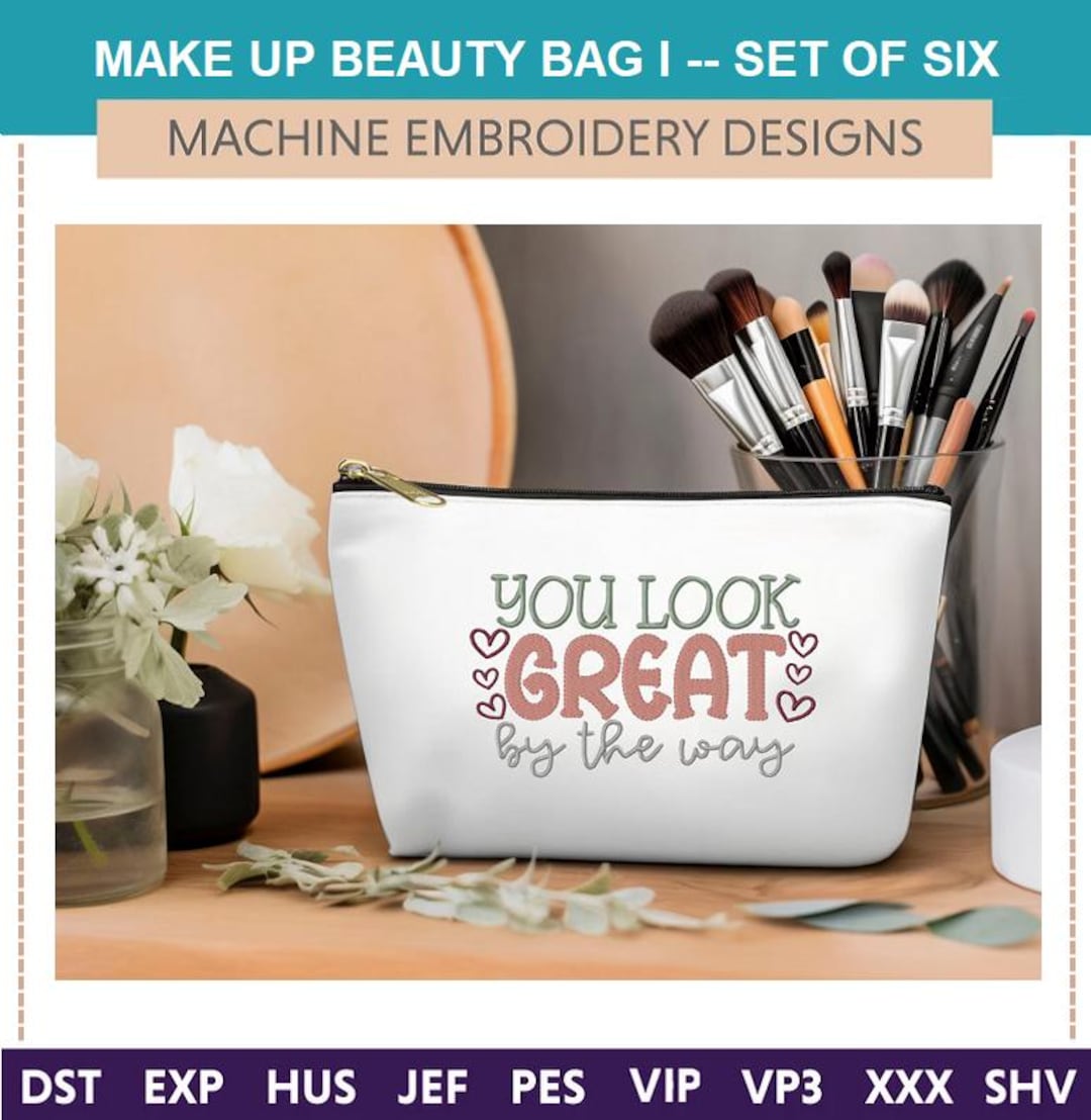 Makeup Cosmetics I -- Machine Embroidery Designs: Set of Six (4x4 & 5x7 ...