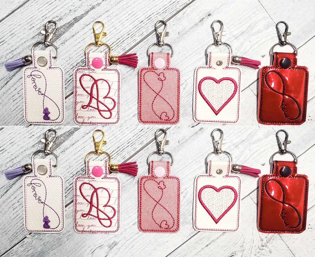 Valentines Key Fobs machine Embroidery Designs set of Five Designs - Etsy