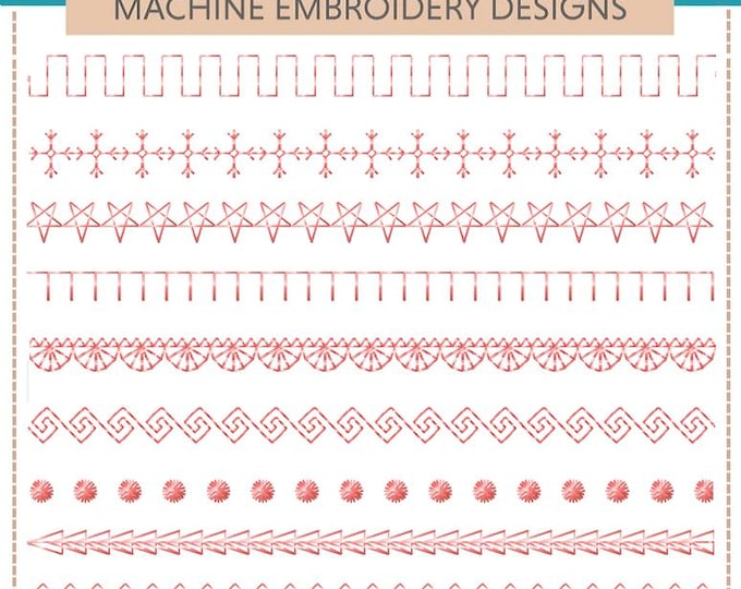 Simple Borders Machine Embroidery Designs: Set of 9 (5x7) - Etsy