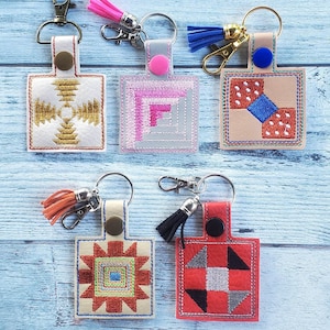 Quilt Blocks Key Fobs VI "machine Embroidery Design" (set of Five ...