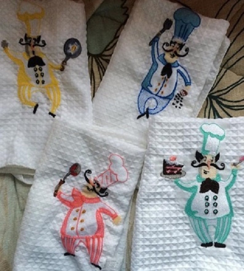 French Chefs III "machine Embroidery Designs" (set of Five Hoop: 5x7 ...