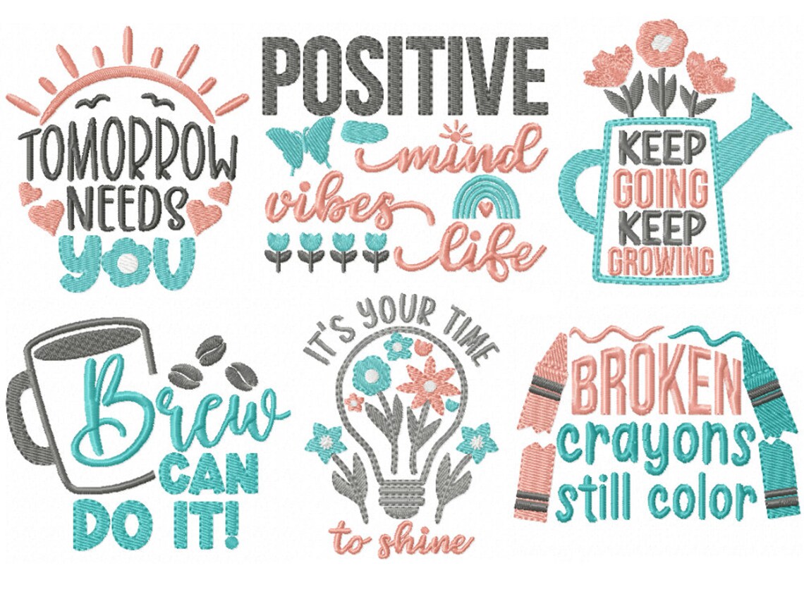 Mental Well Being II -- Machine Embroidery Designs (set of Six ...