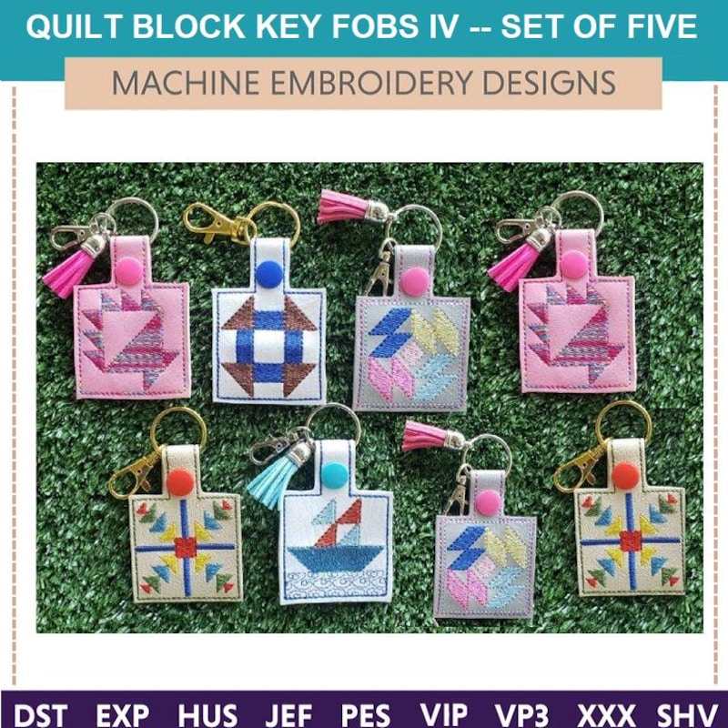 Quilt Block Key Chain - Etsy