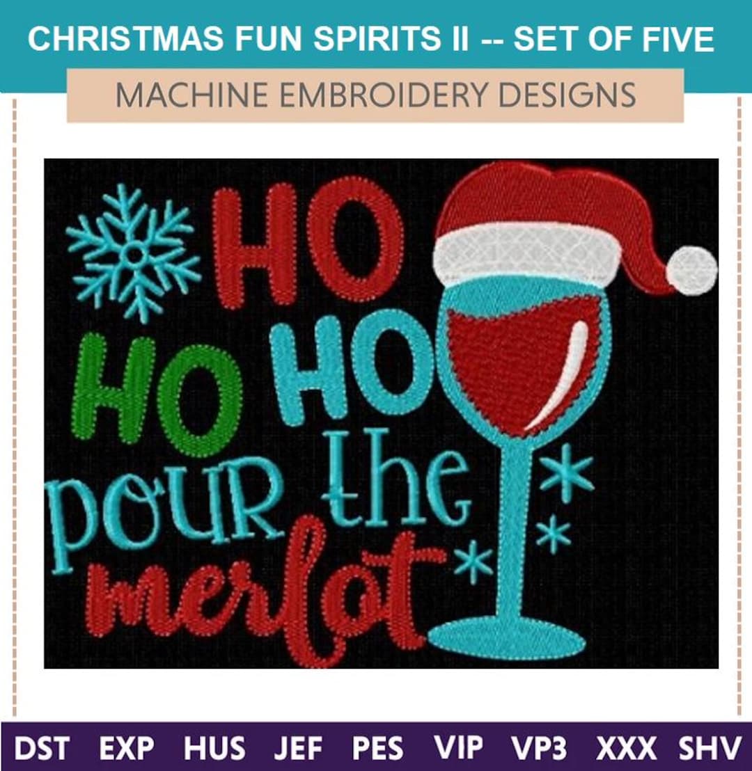 Christmas Fun Spirits II "machine Embroidery Designs" (full Set of 5 ...