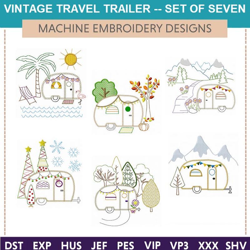 Camper Embroidery - Etsy
