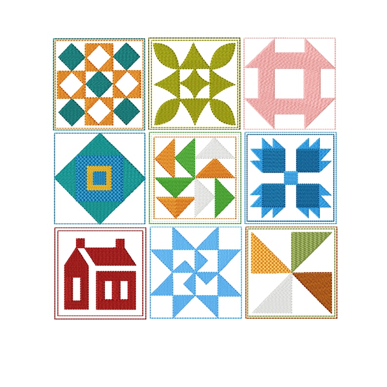 Mini Quilt Blocks II machine Embroidery Design - Etsy