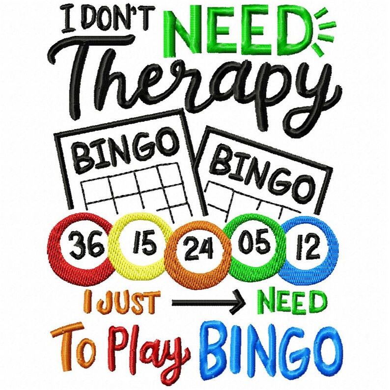 Bingo Sayings -- Machine Embroidery Designs: Set of Five (4x4, 5x7 ...