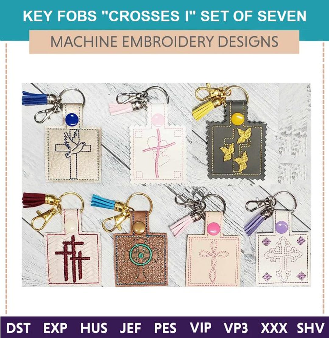 Crosses Key Fobs Machine Embroidery Design (set of Seven) - Etsy