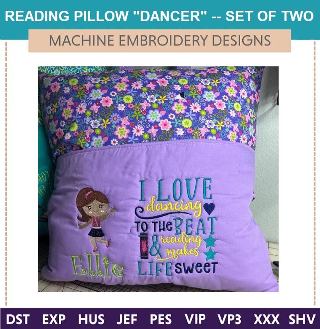 Lil Dancer Reading Pillow -- Machine Embroidery Designs (set of Two ...