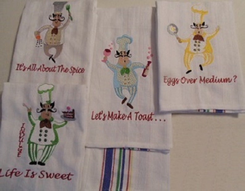 French Chefs III "machine Embroidery Designs" (set of Five Hoop: 5x7 ...