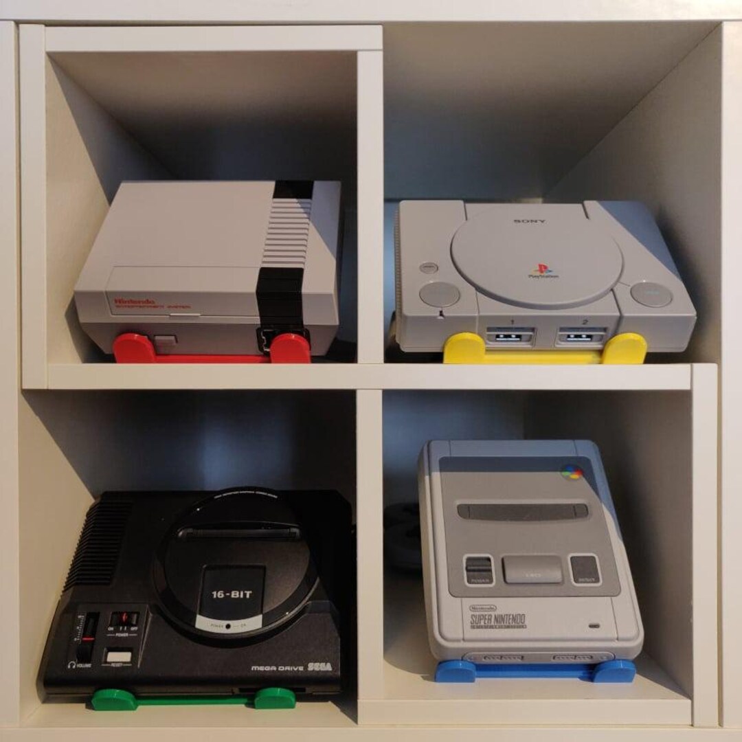 Mini Console Display Stand (super Nintendo, Sega Mega Drive, NES, Sony ...