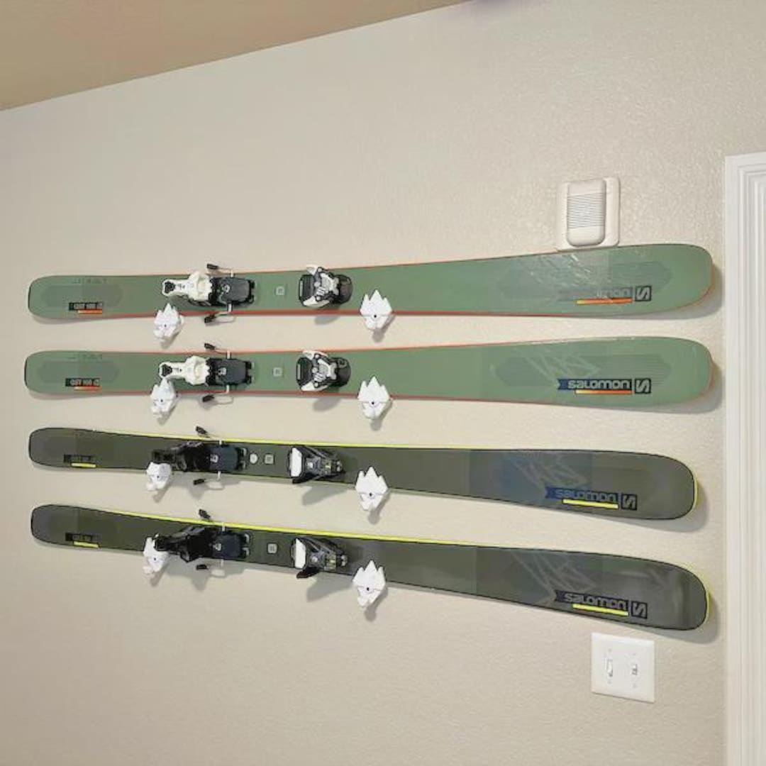 Wall Mount for Skis Display & Storage With Hooks, 4 Pack Set - Etsy