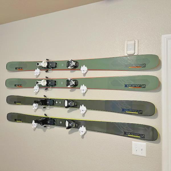 Wall Mount for Skis Display & Storage With Hooks, 4 Pack Set - Etsy