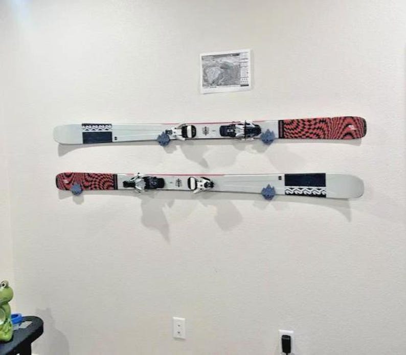 Wall Mount for Skis Display & Storage With Hooks, 4 Pack Set - Etsy