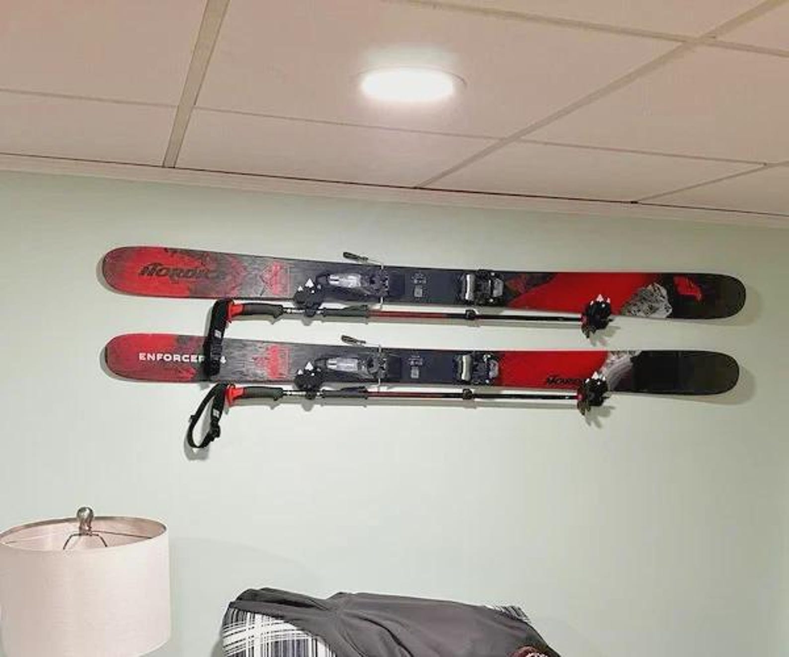 Wall Mount for Skis Display & Storage With Hooks, 4 Pack Set - Etsy