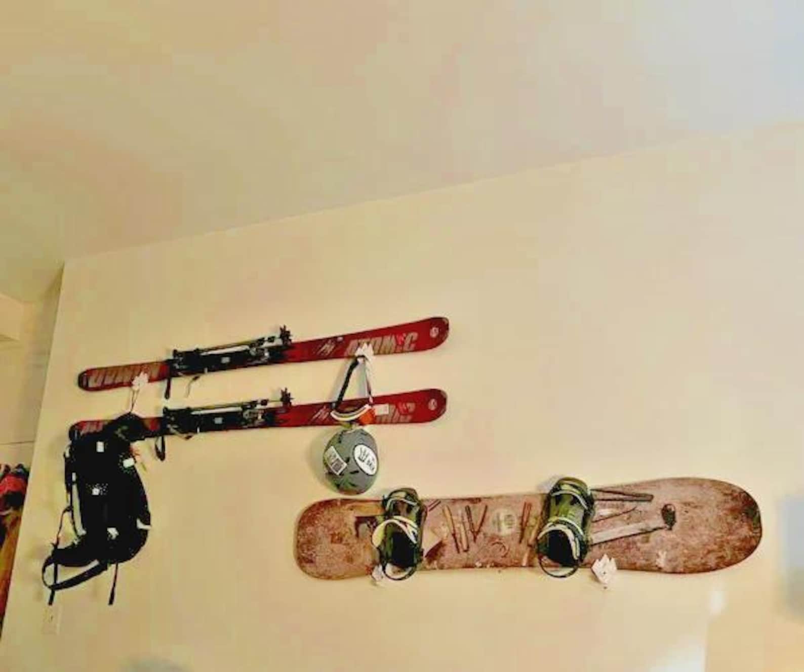 Wall Mount for Skis Display & Storage With Hooks, 4 Pack Set - Etsy
