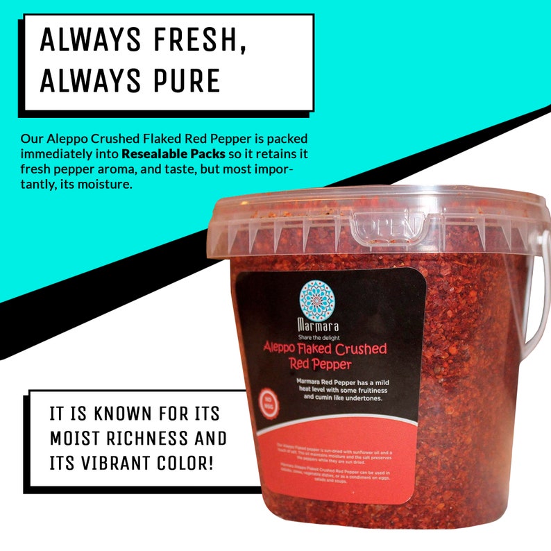 Aleppo Flaked Crushed Red Pepper All Natural Premium Spice | Etsy