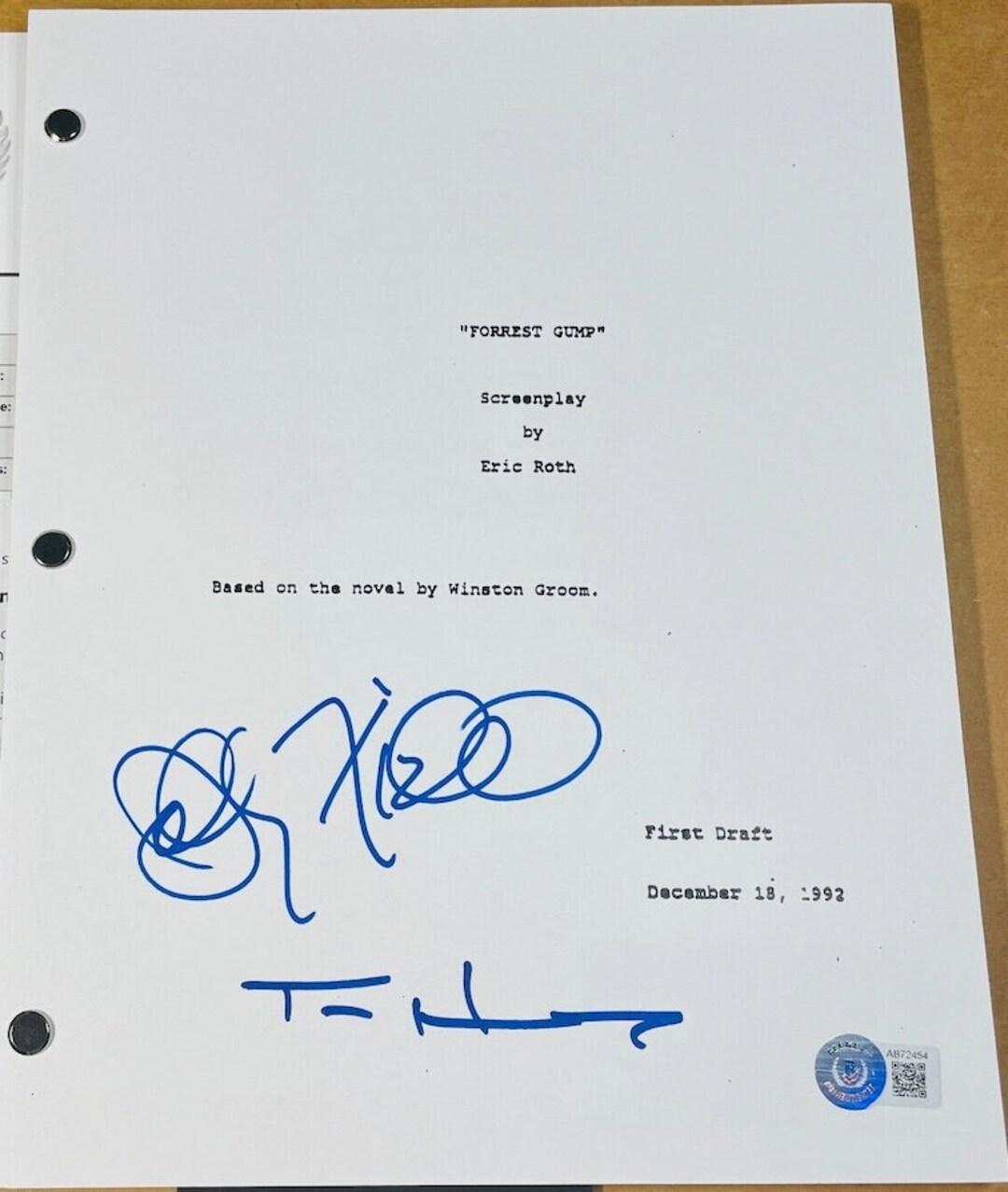 Tom Hanks & Sally Fields Autographed Signed Forrest Gump Movie Script ...