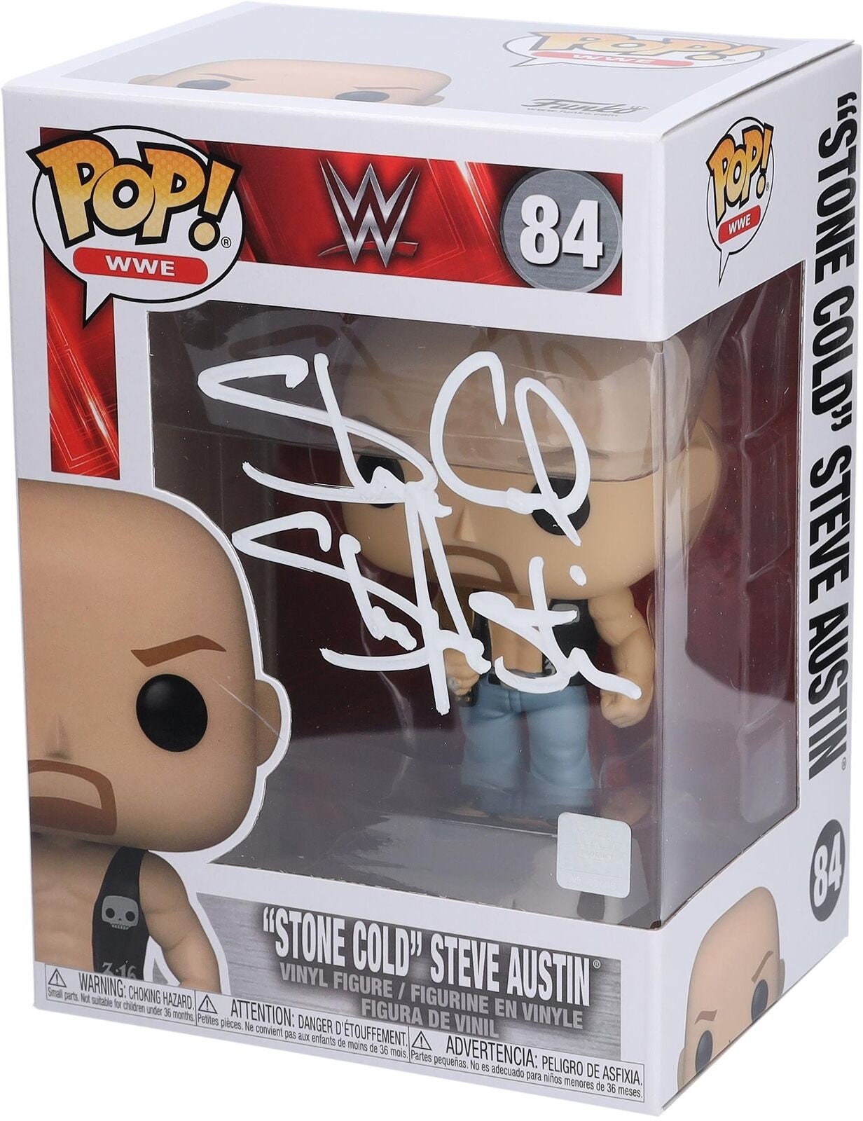 Stone Cold Steve Austin Autographed Signed WWE Wrestling Funko Pop Figure Etsy Canada