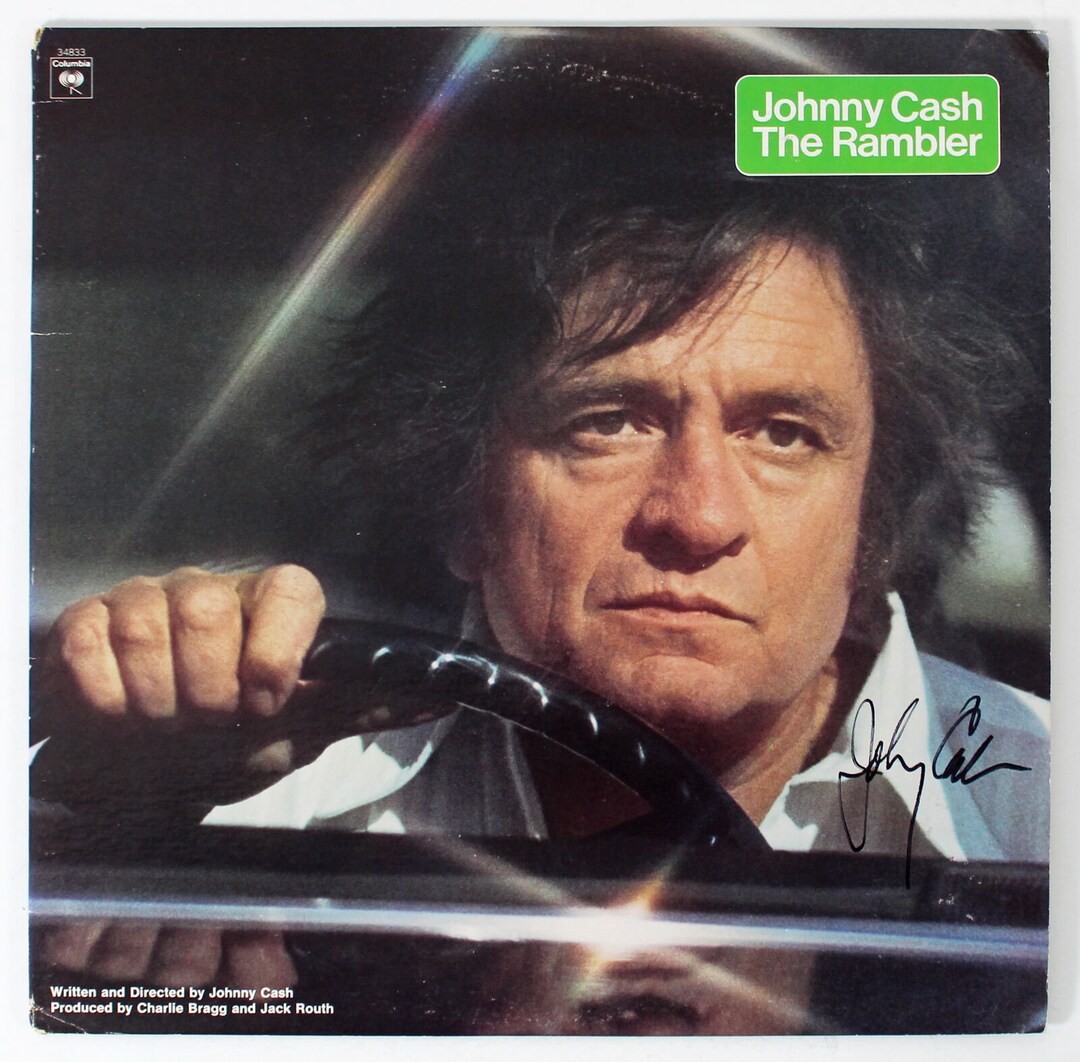 Johnny Cash Autographed Signed the Rambler Album Cover JSA LOA - Etsy