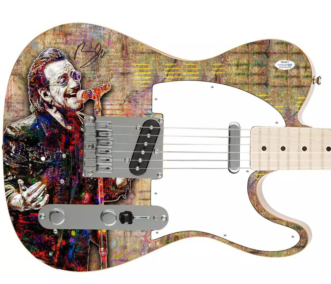 Bono U2 Signed Autographed Graphics FS Fender Guitar ACOA - Etsy