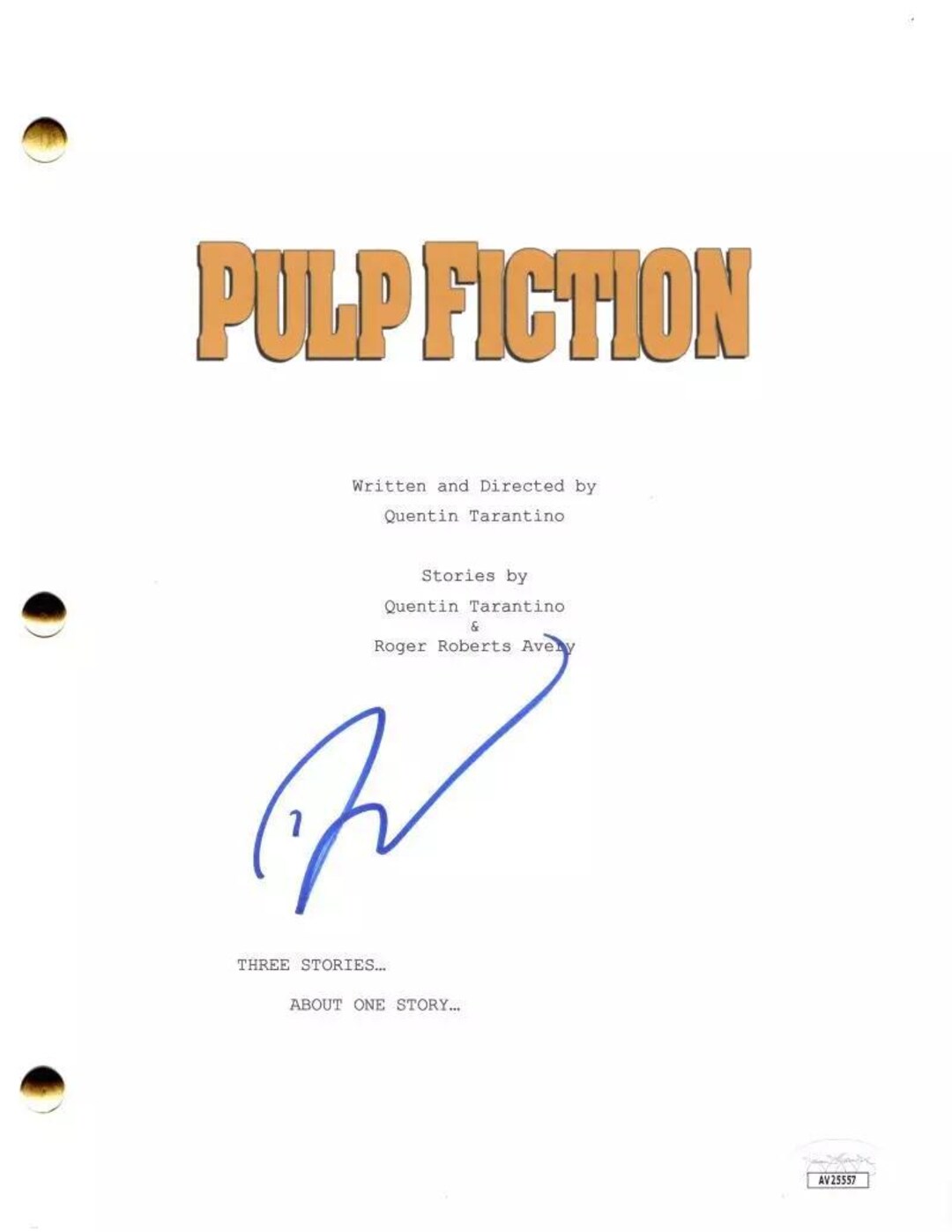 Quentin Tarantino Autographed Signed Pulp Fiction Movie Script JSA COA ...