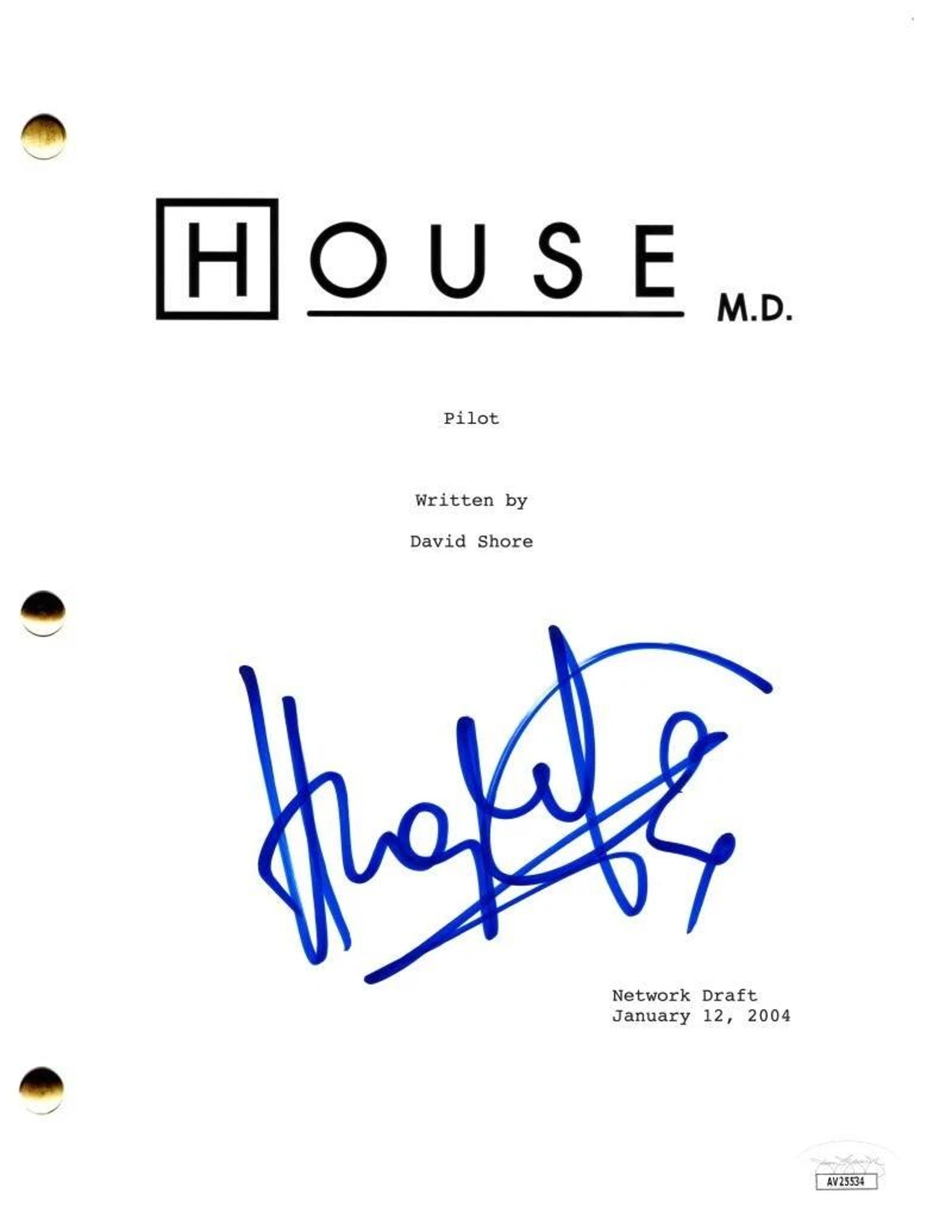 Hugh Laurie Autographed Signed House MD Pilot Script JSA COA - Etsy