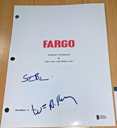 William H Macy & Steve Buscemi Autographed Signed Fargo Movie Script ...