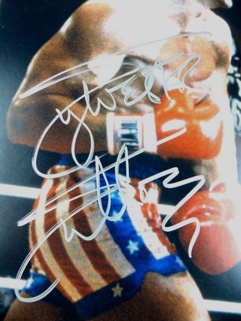 Sylvester Stallone And Dolph Lundgren Autographed Signed 16x20 Rocky Iv