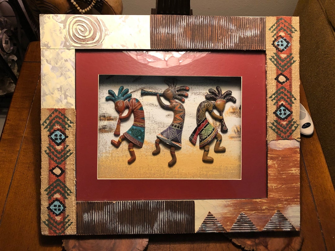 Kokopelli 3D Shadow Box Art Framed Southwestern Shadow Box Native ...