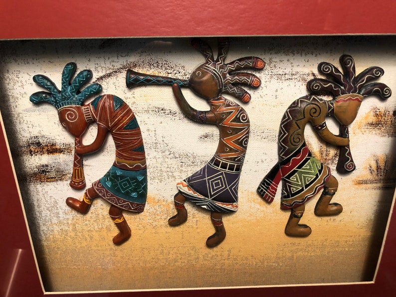 Kokopelli 3D Shadow Box Art Framed Southwestern Shadow Box Native ...