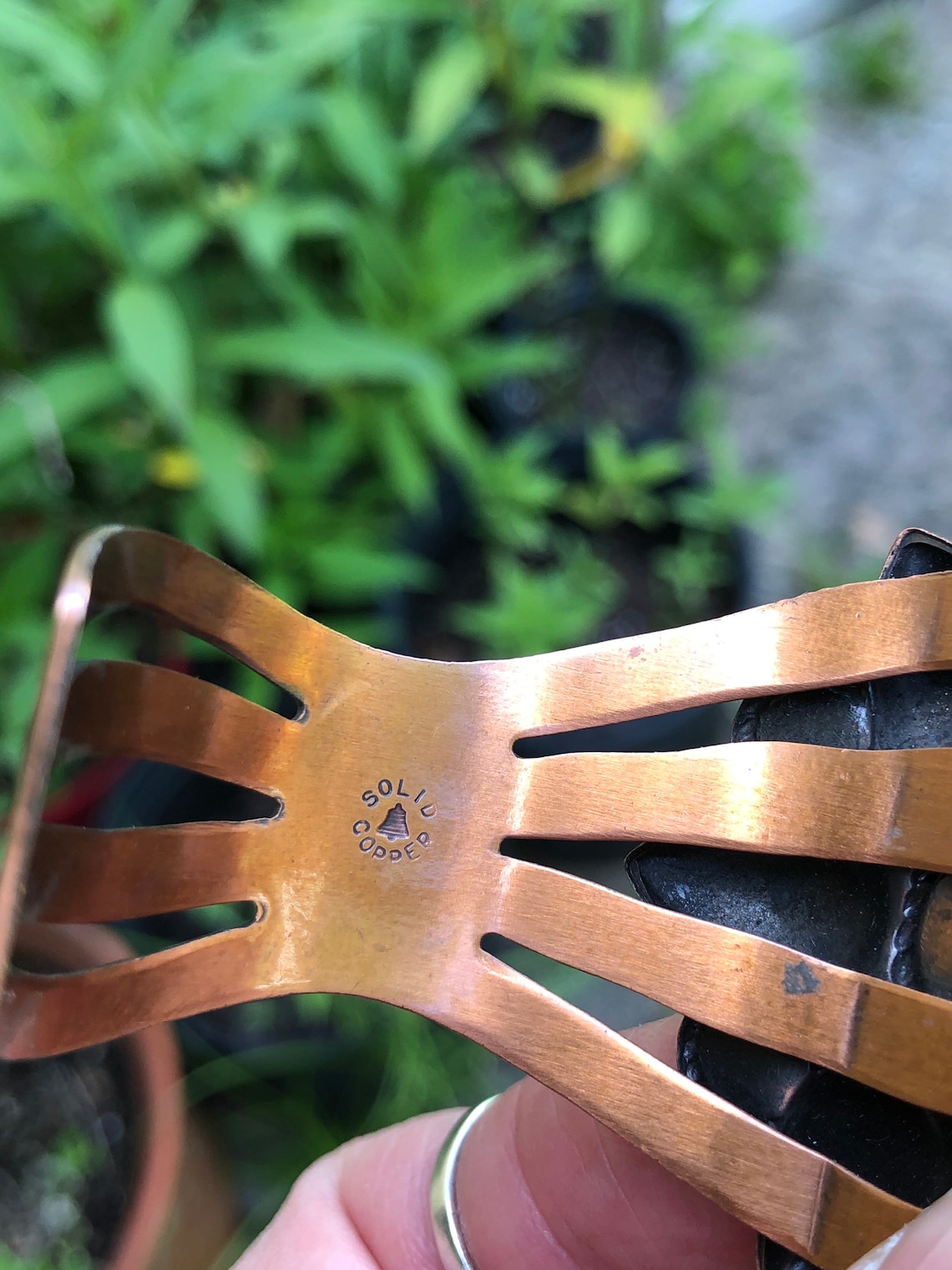 Signed Bell Trading Post Vintage BOLD Copper Turquoise Cuff - Etsy