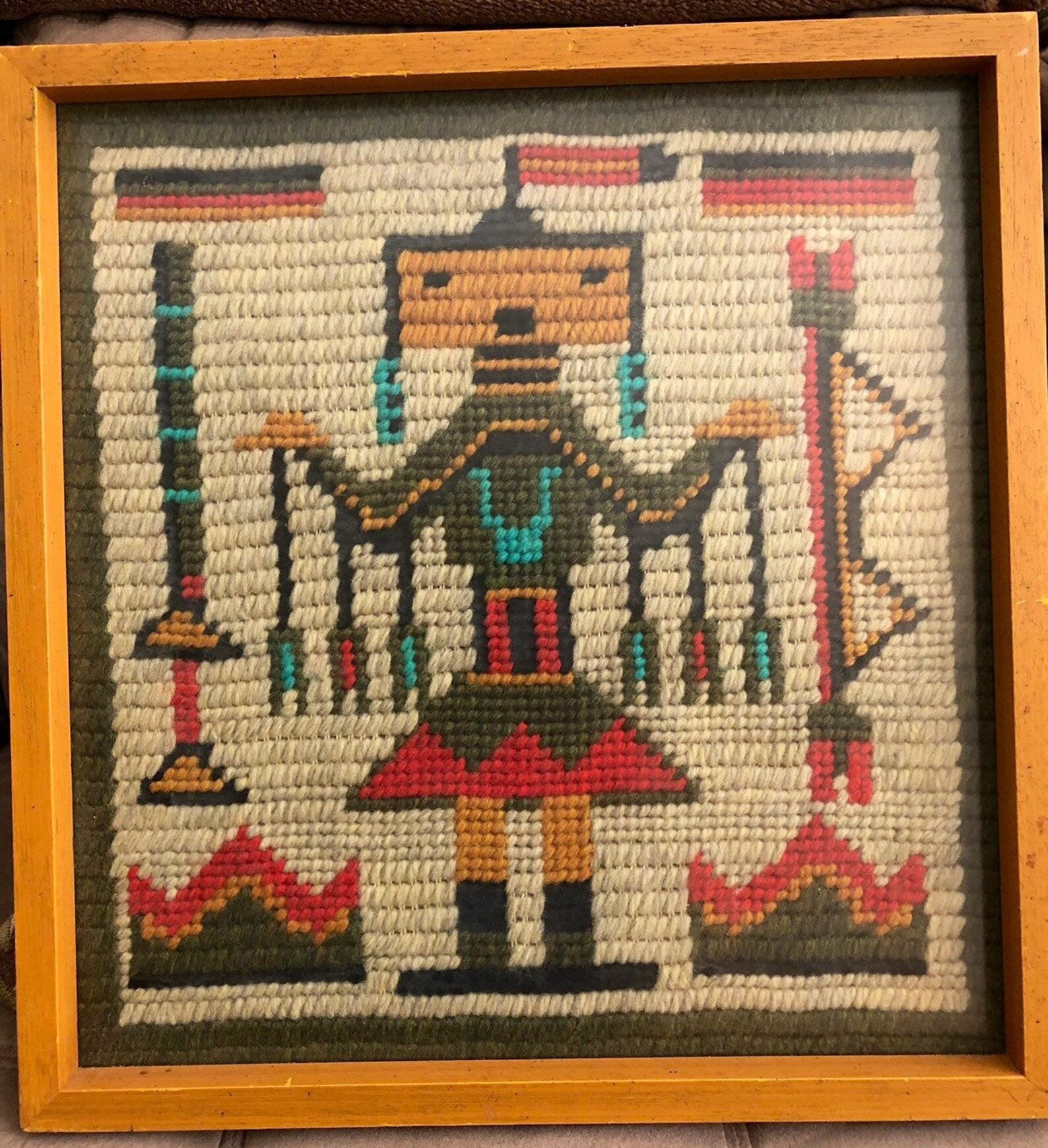 Vintage Navajo yebashi Yeii Yei Spirit enmarcado telar trabajo Uno de ...
