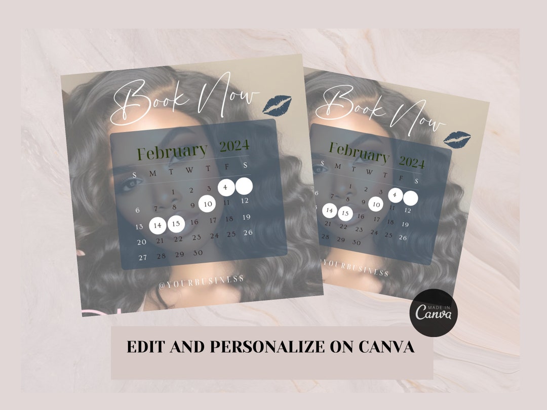 Salon Calendar Flyer Template, Editable in Canva (digital Download) - Etsy