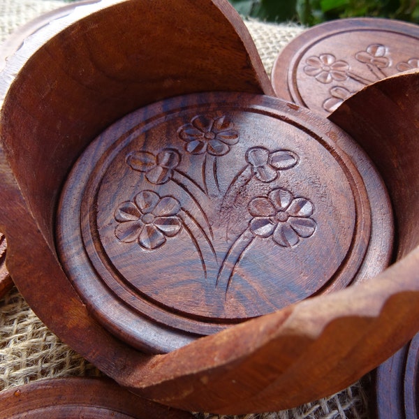 Hand Carved Coasters - Etsy