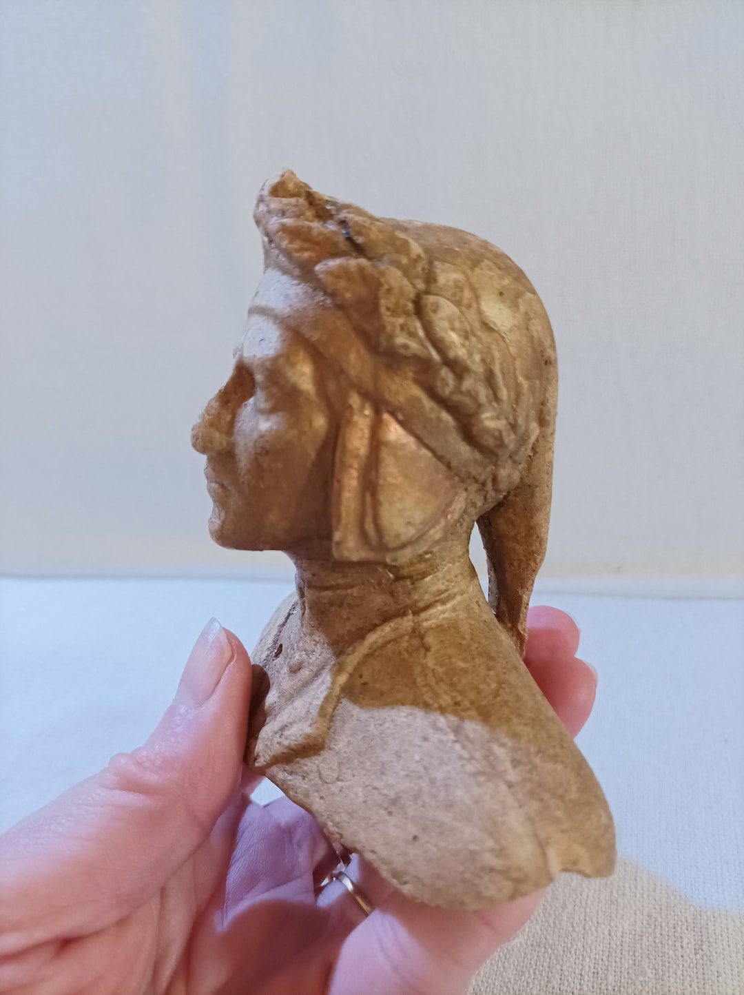 DANTE BUST 4 X 4 1/4 Gold Painted Statue of Dante Alighieri Handmade ...