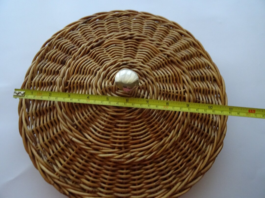 WICKER FOOD COVER 13 Handwoven Circle Vintage Rattan Boho Food Cover ...