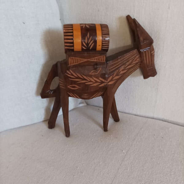 Wooden Donkey Figurine - Etsy