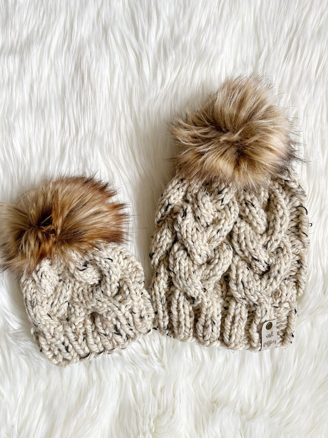 Chunky Cable Knit Hat - Family Sizes, Mommy and Me, Family Matching ...