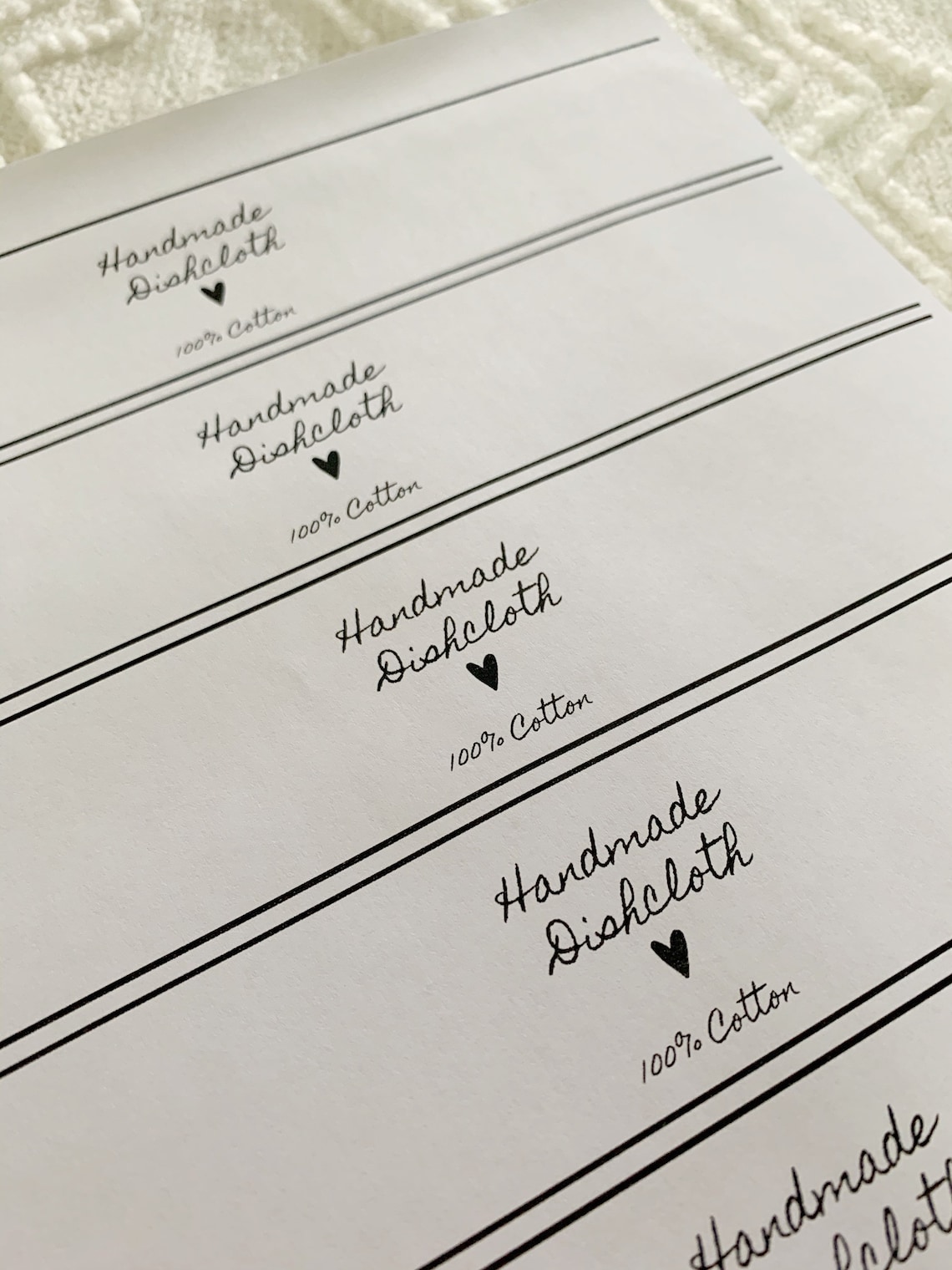 Printable Dishcloth Labels PDF Instant Download - Etsy UK