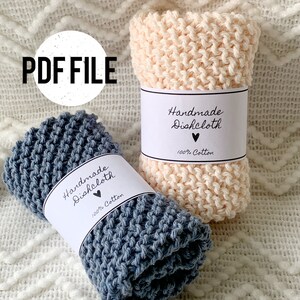 Printable Dishcloth Labels - PDF Instant Download, Crochet Dishcloth ...