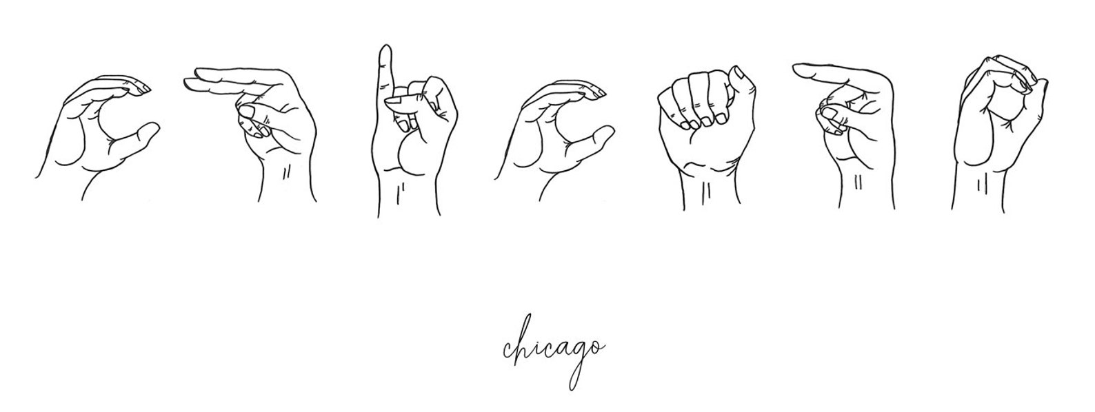 City / Wall Art / Sign Language / Fingerspelling / Hand Drawing - Etsy